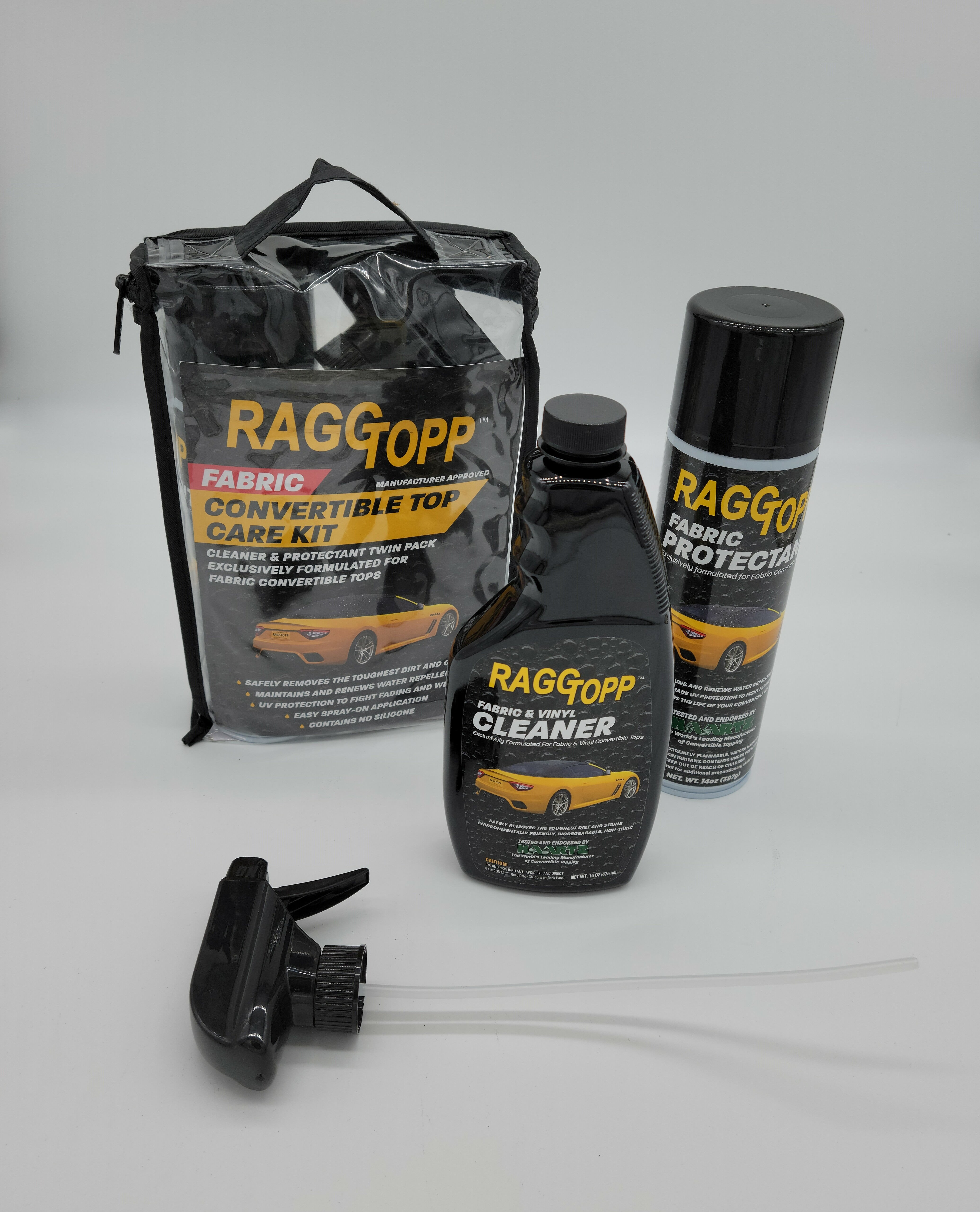 RaggTopp Fabric Top Cleaner and Protectant for Canvas Convertible Tops ...